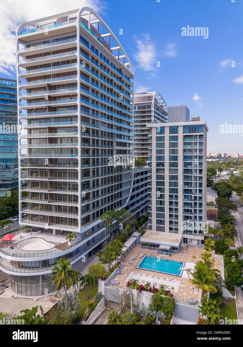 Coconut Grove, FL, USA - January 30, 2024: Aerial photo Mr C Residences Coconut Grove Stock ...