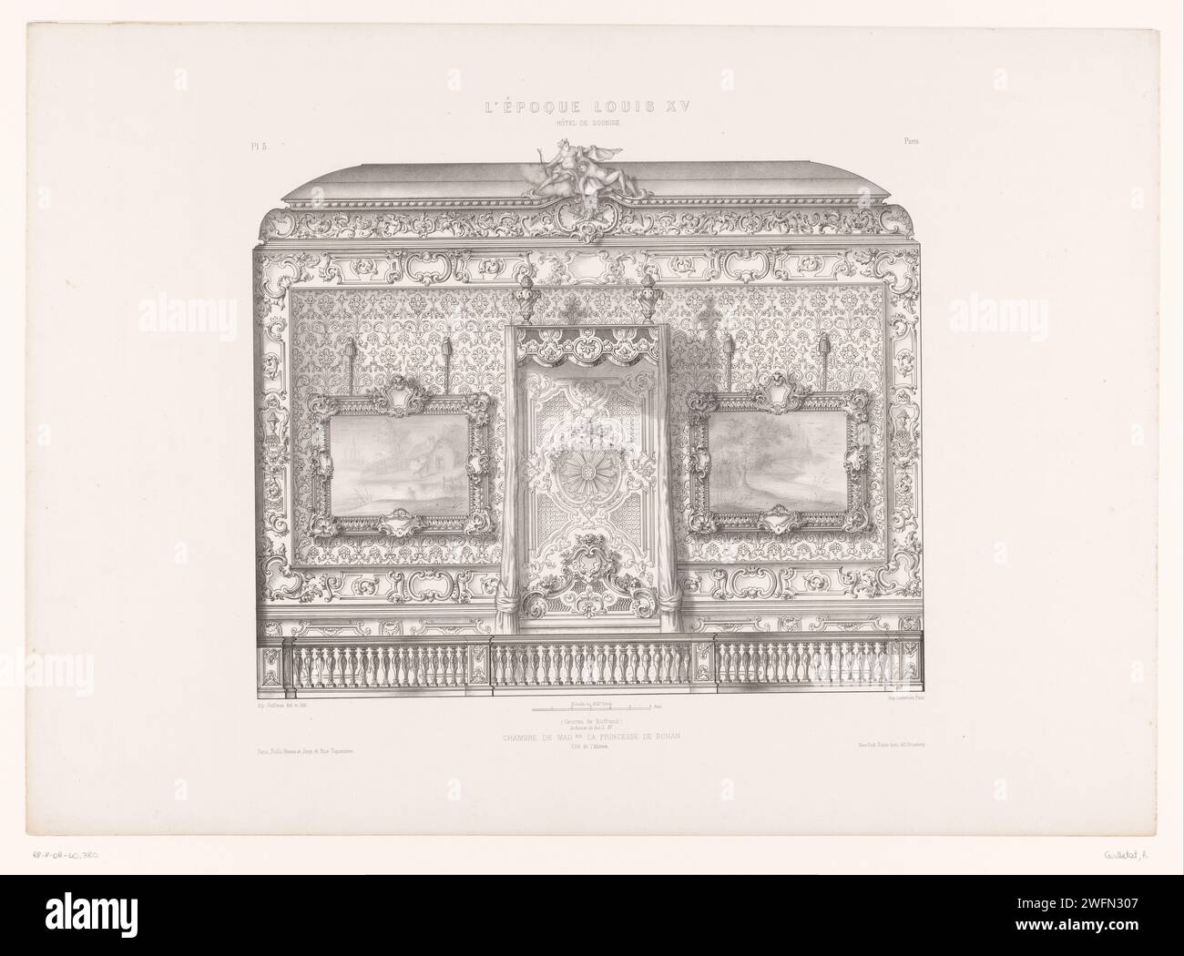 Wand in the room of the princess of Rohan in Hôtel de Soubise, Alphonse ...