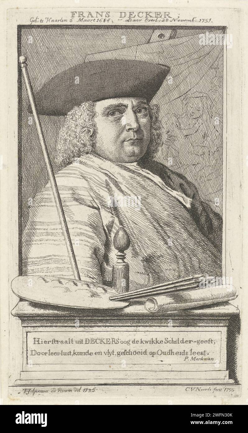 Portrait of Frans Decker, Cornelis van Noorde, After Tako Hajo ...
