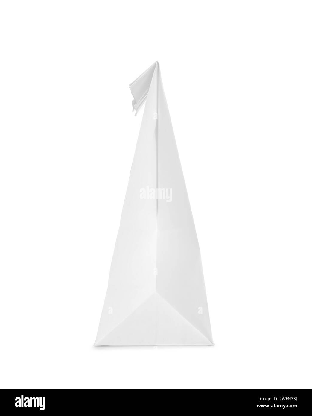 One closed paper bag isolated on white Stock Photo - Alamy