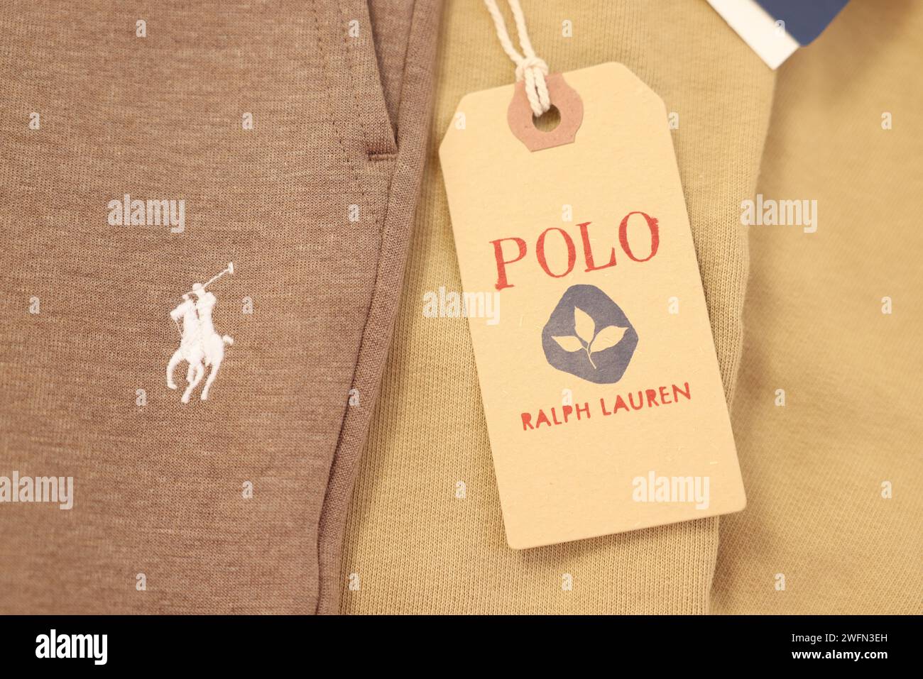 Leiden, Netherlands - December 6, 2023: Polo Ralph Lauren clothing tag ...