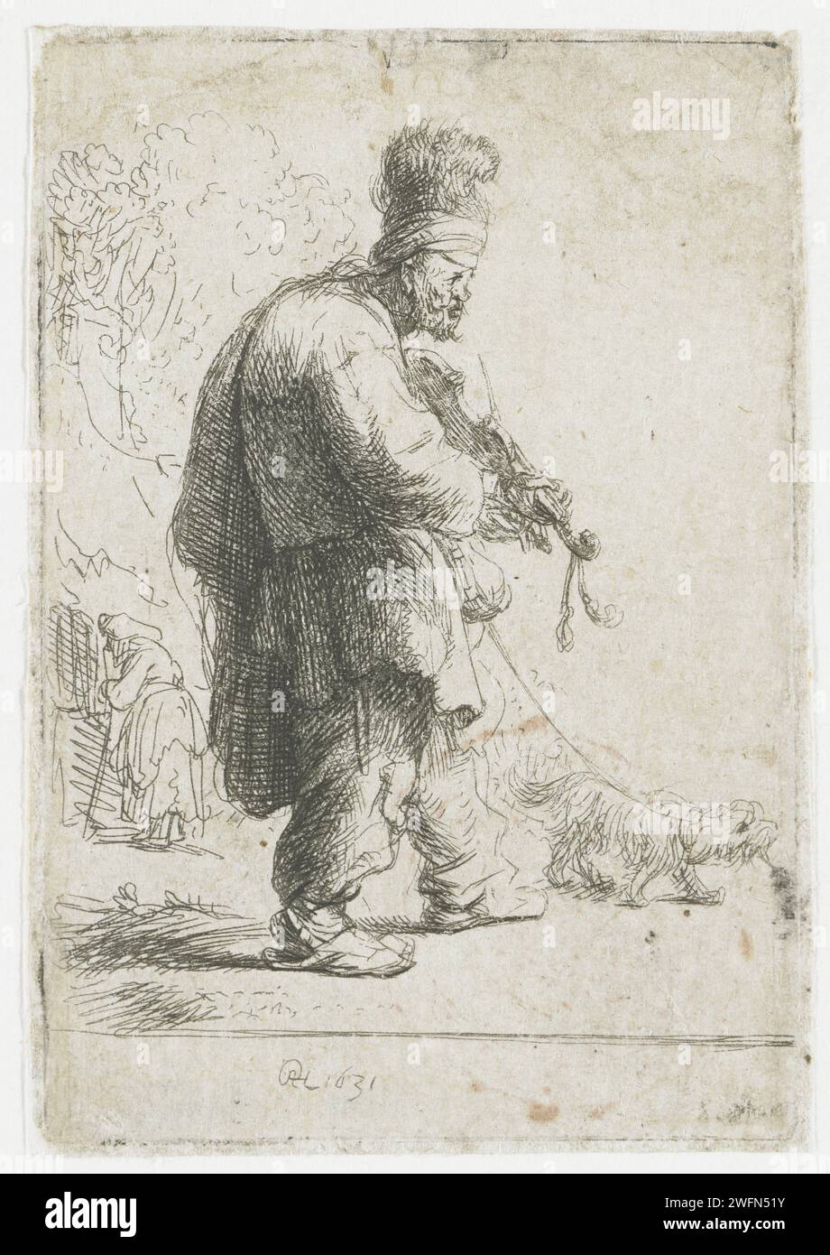 The Blind Fiddler, Rembrandt van Rijn, 1631 print The figure of the ...