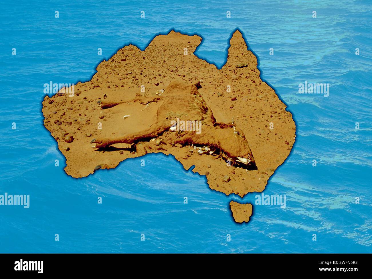 Drought in Australia, dead cattle on a map of Australia Stock Photo - Alamy