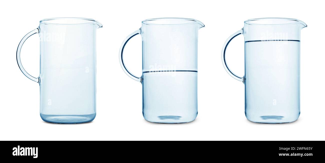 Half filled water glass on white hi-res stock photography and images ...