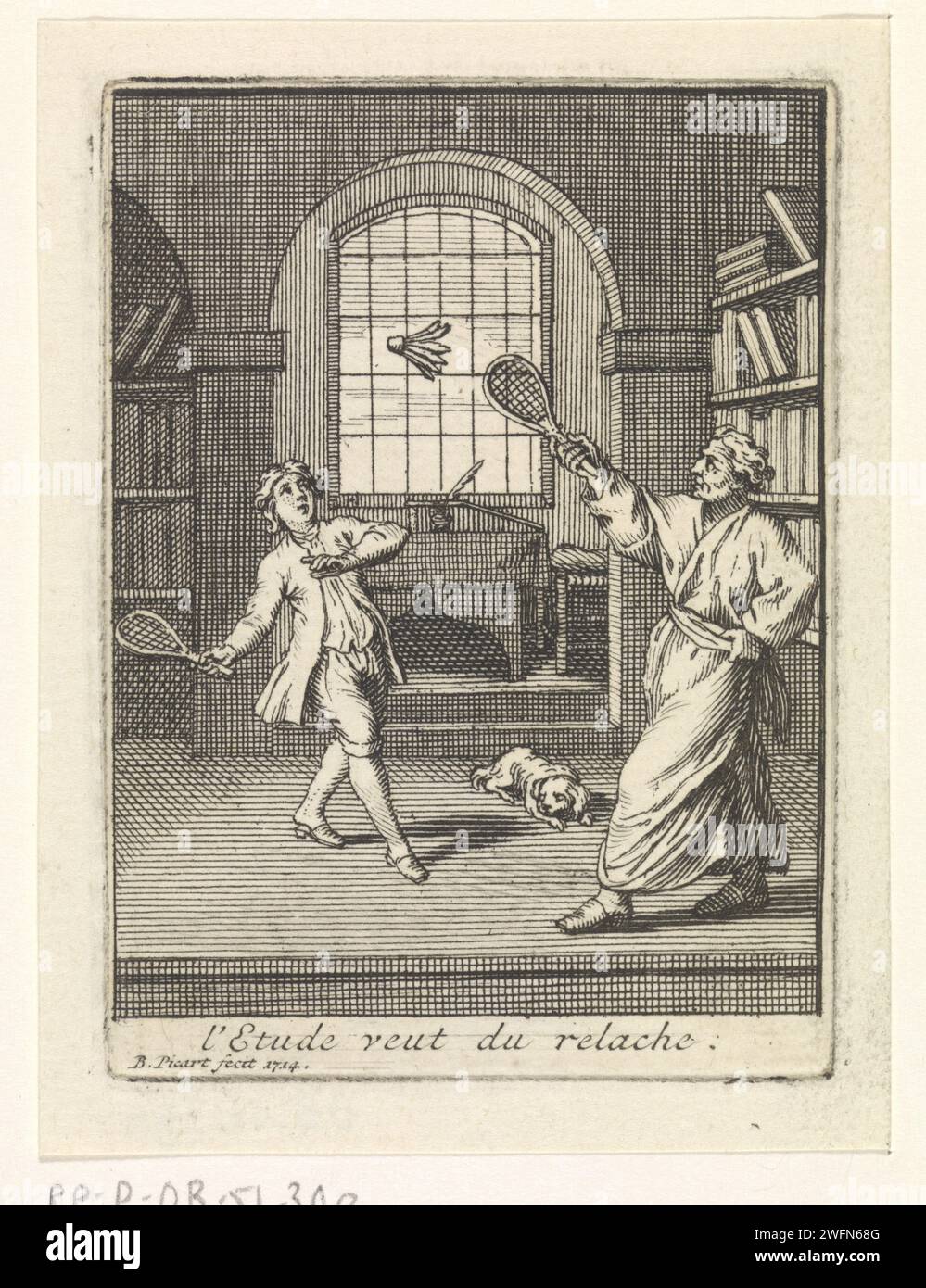 A teacher plays badminton with his student, Bernard Picart, after ...