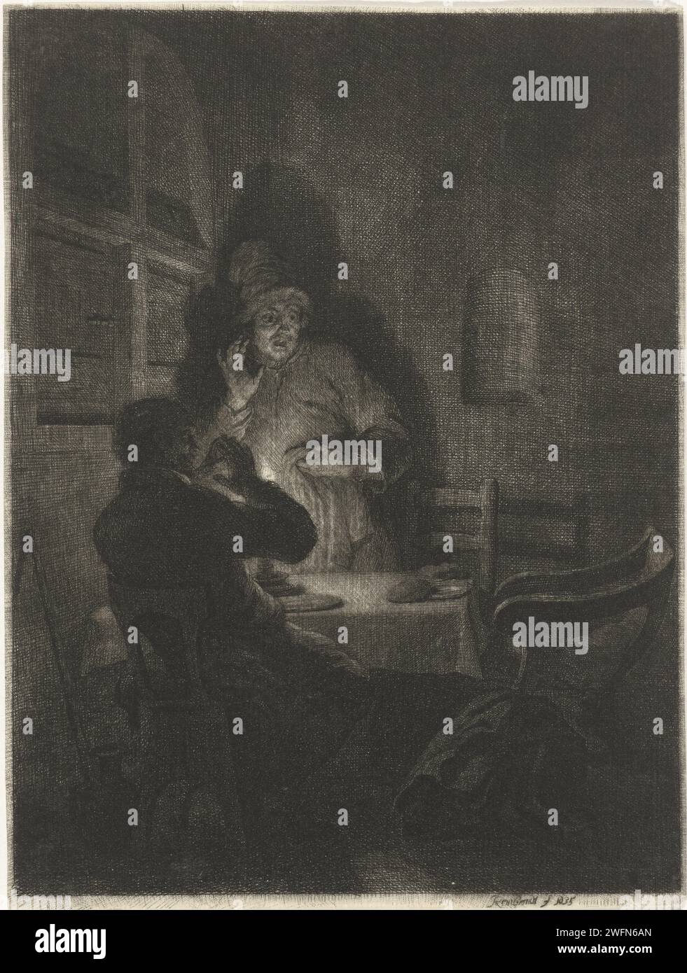 Meal in Emmaus, Arnold Houbraken, After Rembrandt van Rijn, 1670 - 1719 ...