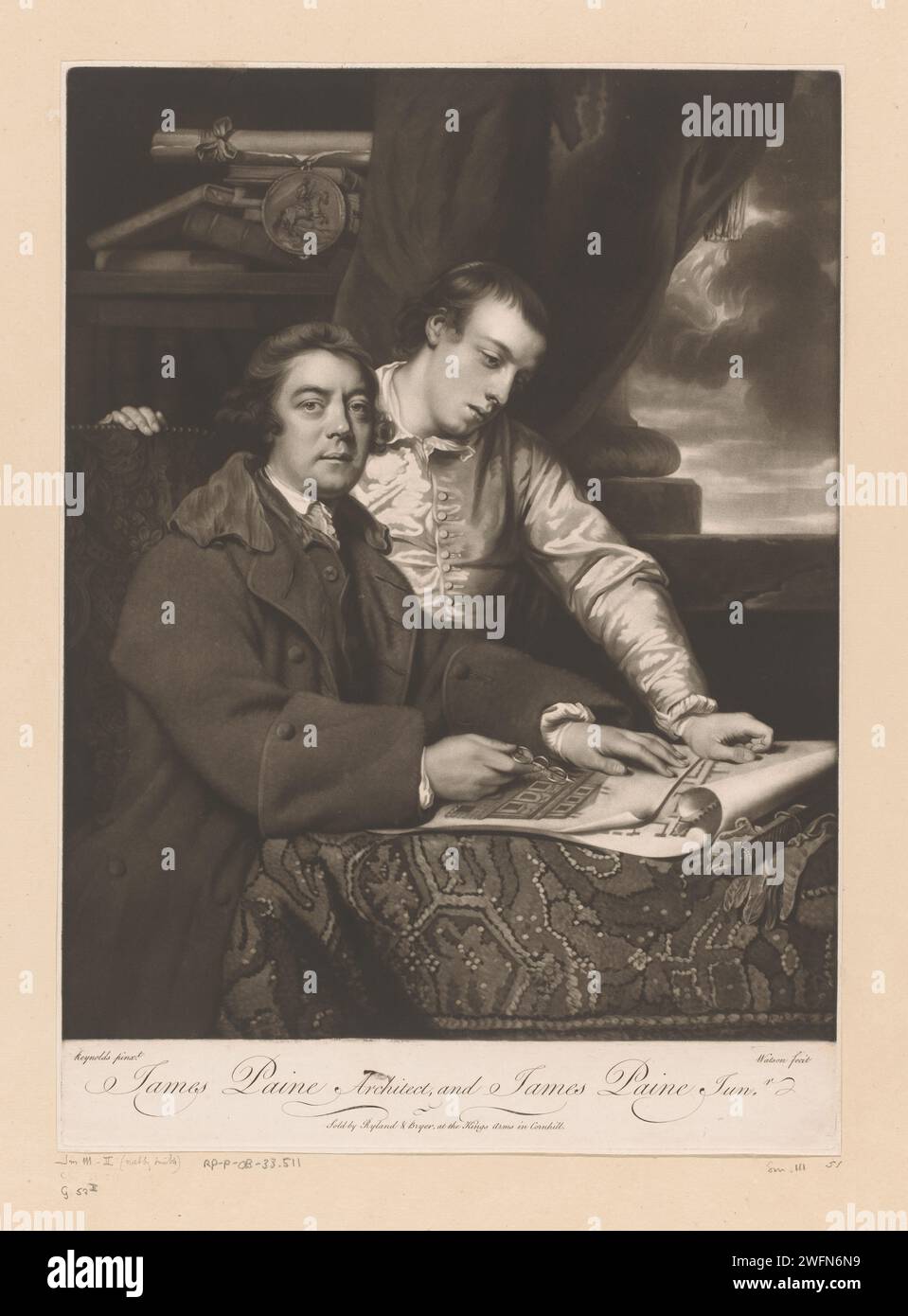 Portrait of James Paine and his son James, James Watson (print maker ...