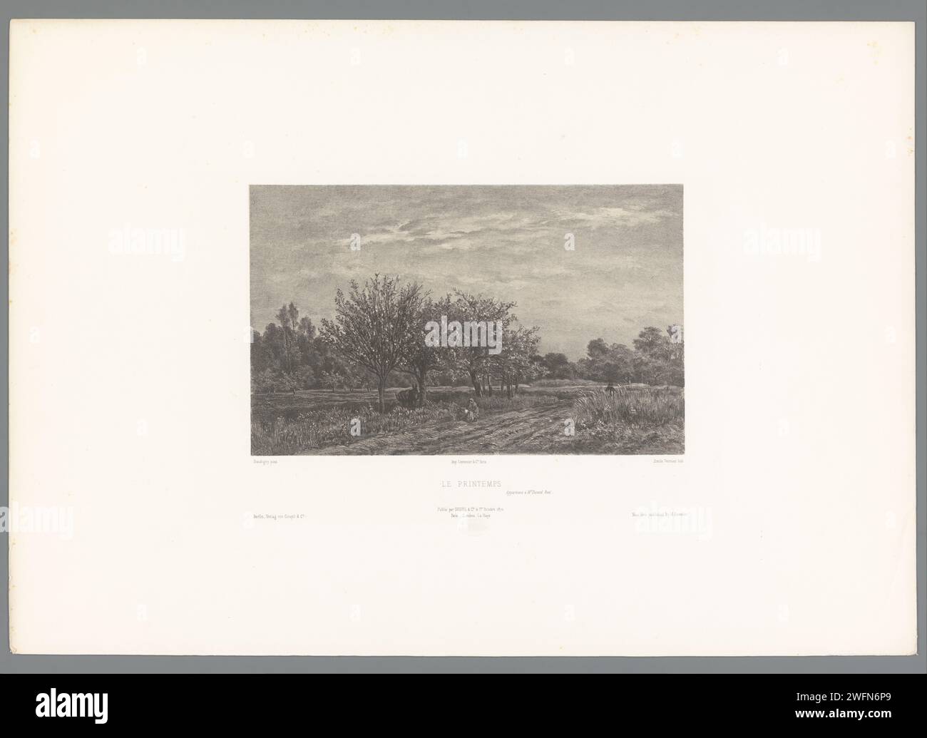 Landweg with women and a donkey, Emile Louis Vernier, after Charles ...