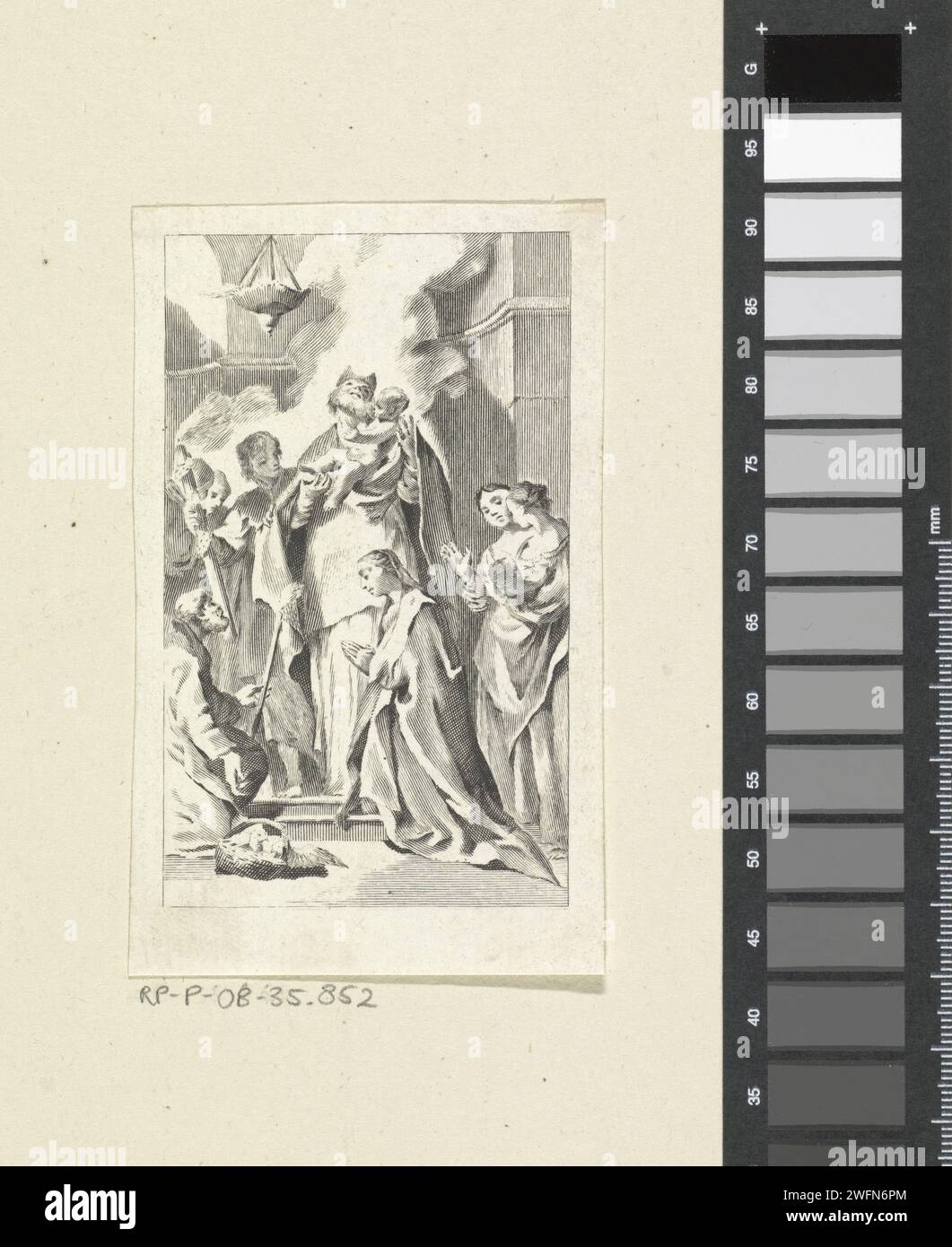 The presentation of Christ in the Temple, Giovanni Cattini (attributed to), 1740 print The ...