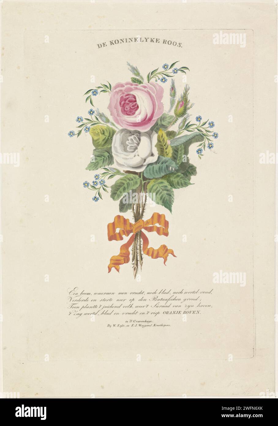 Roses with silhouette portraits by Willem I Frederik, King of the ...