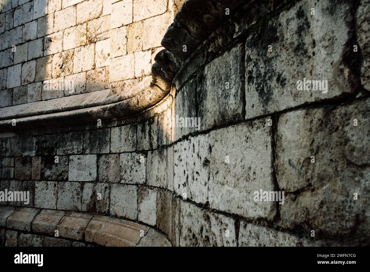An ancient building, a castle, with masonry. Antique building ...