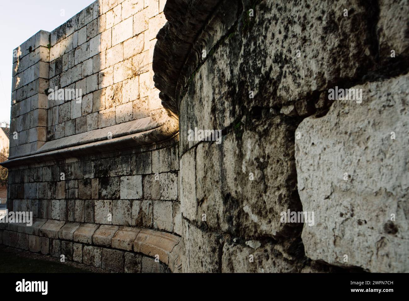 An ancient building, a castle, with masonry. Antique building ...