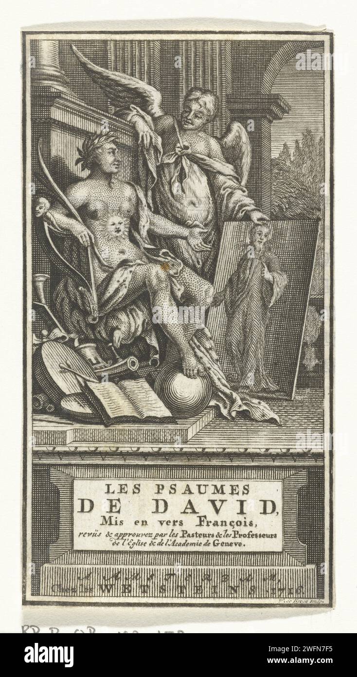 David talking with an angel, Willem de Broen, 1716 print King David ...