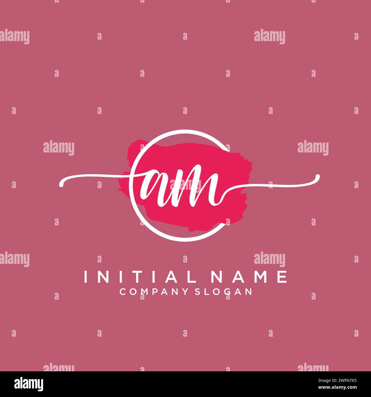 AM Initial handwriting logo with circle Stock Vector Image & Art - Alamy