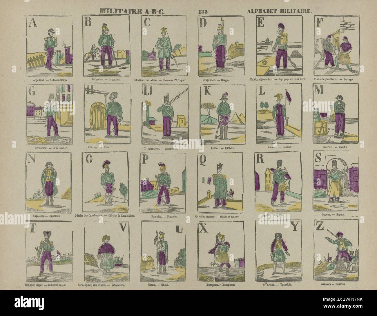 Military A-B-C / Military alphabet, 1800-1833 print Leaf with 24 ...