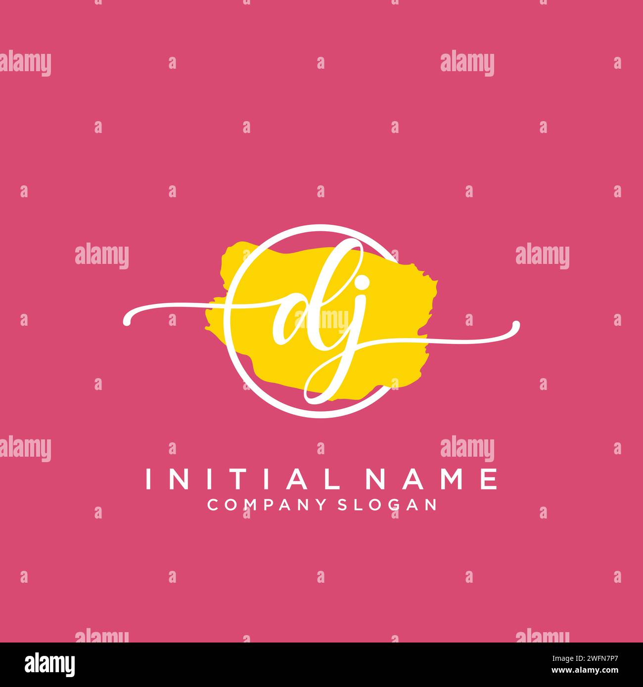 DJ Initial handwriting logo with circle Stock Vector Image & Art - Alamy