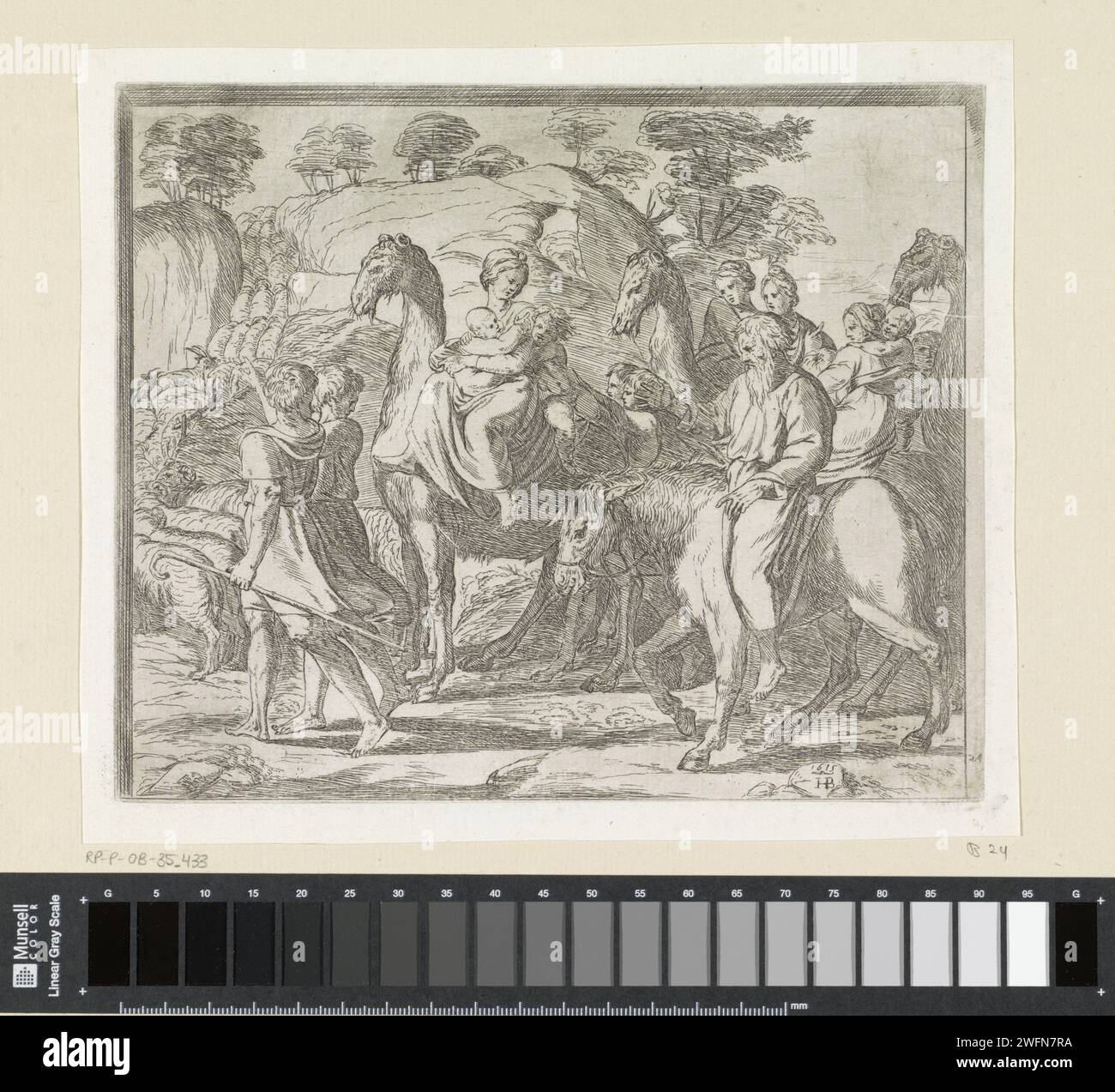 Jakob with his family on the way home, Orazio Borganian, after Rafaël ...