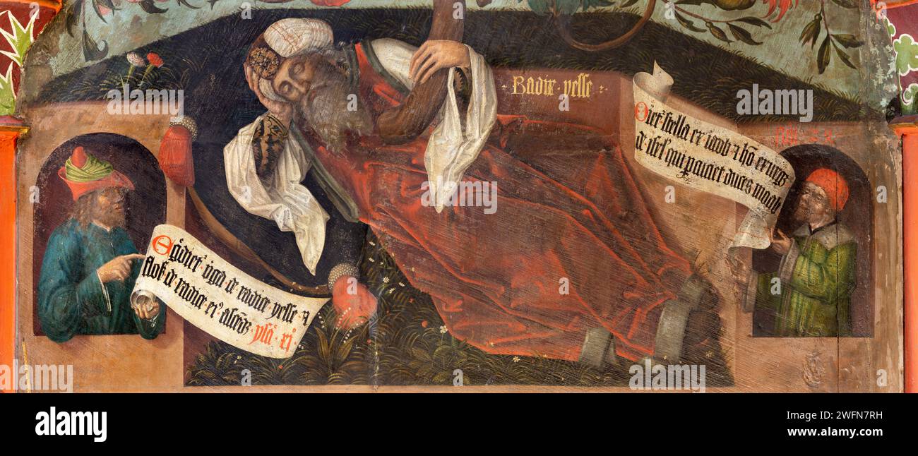 Bern - The detail of patriarch Abraham from fresco of Madonna among the ...