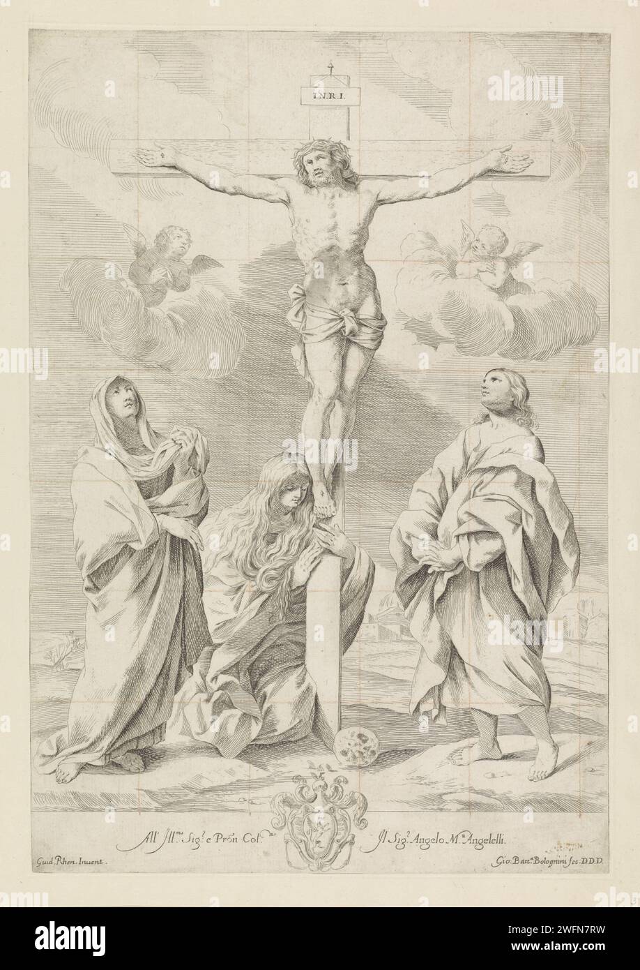Christ on the Cross, Gian Battista Bolognini (I), After Guido Reni, 1621 - 1688 print Christ ...