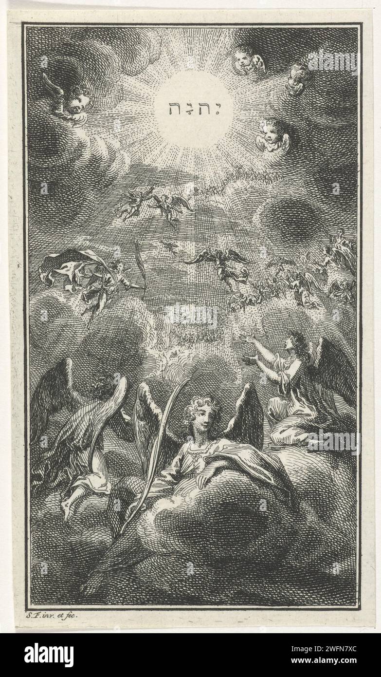 Heaven with angels, Simon Fokke, 1722 - 1784 print Heaven with angels ...