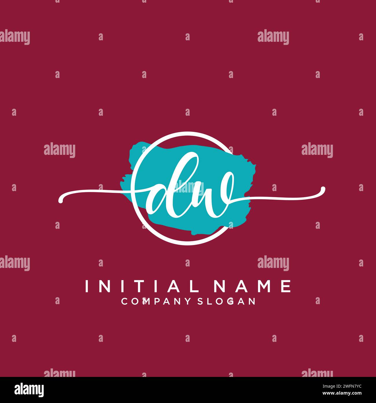 DW Initial handwriting logo with circle Stock Vector Image & Art - Alamy