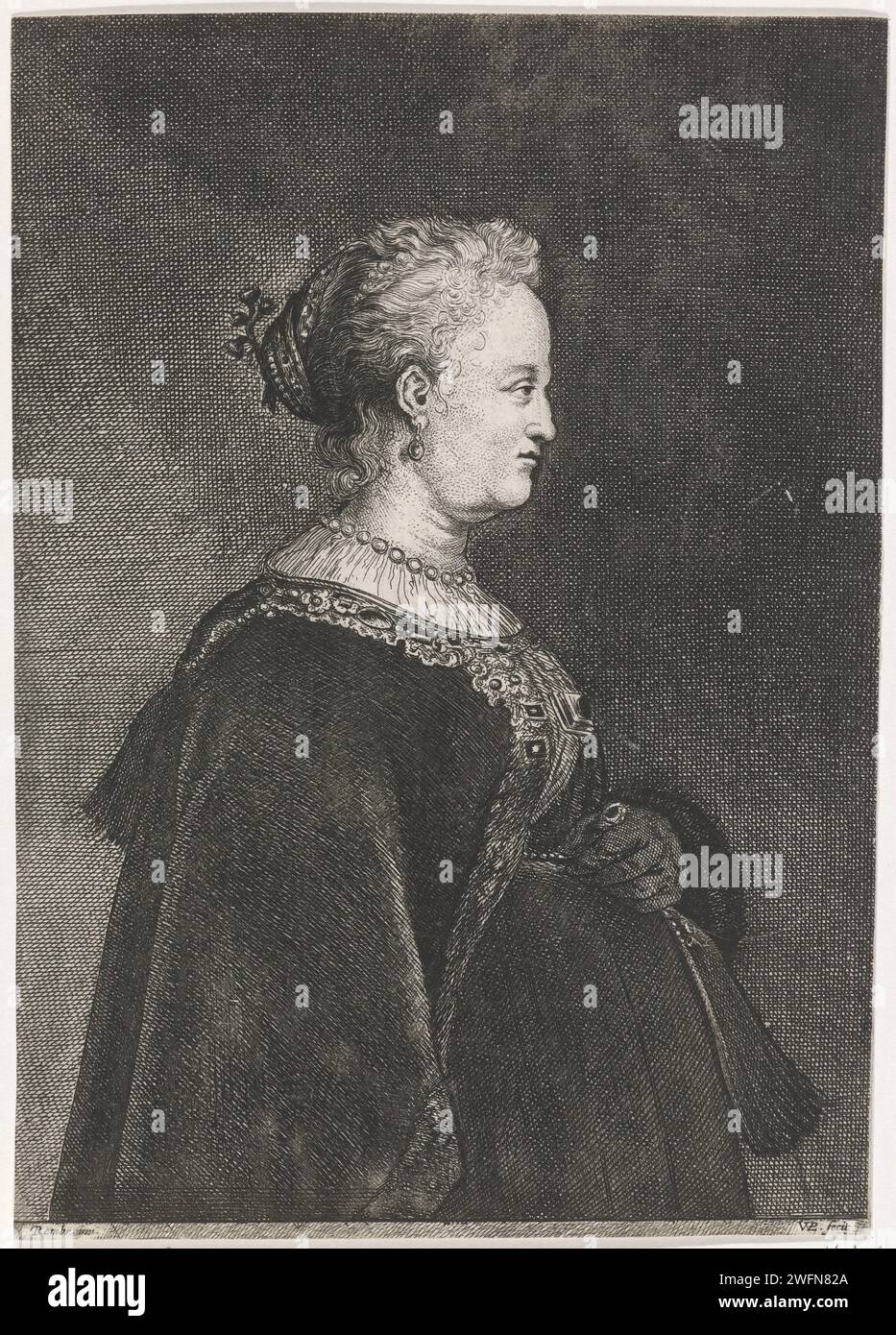Portrait of Liesbeth van Rijn (?), Willem van der Leeuw, after ...