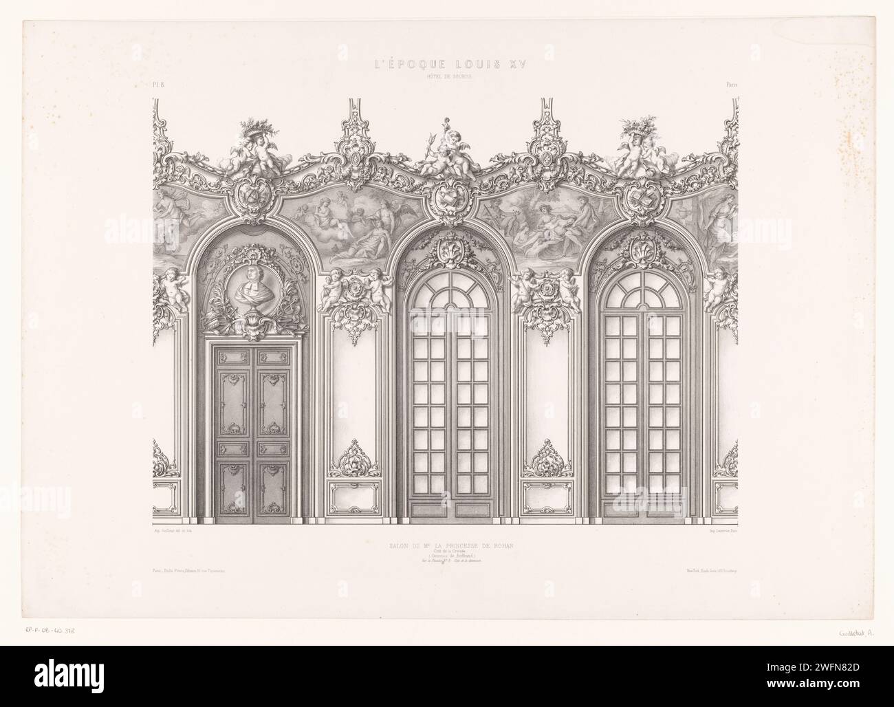 Wand in the Salon of the Princess of Rohan in Hôtel de Soubise ...