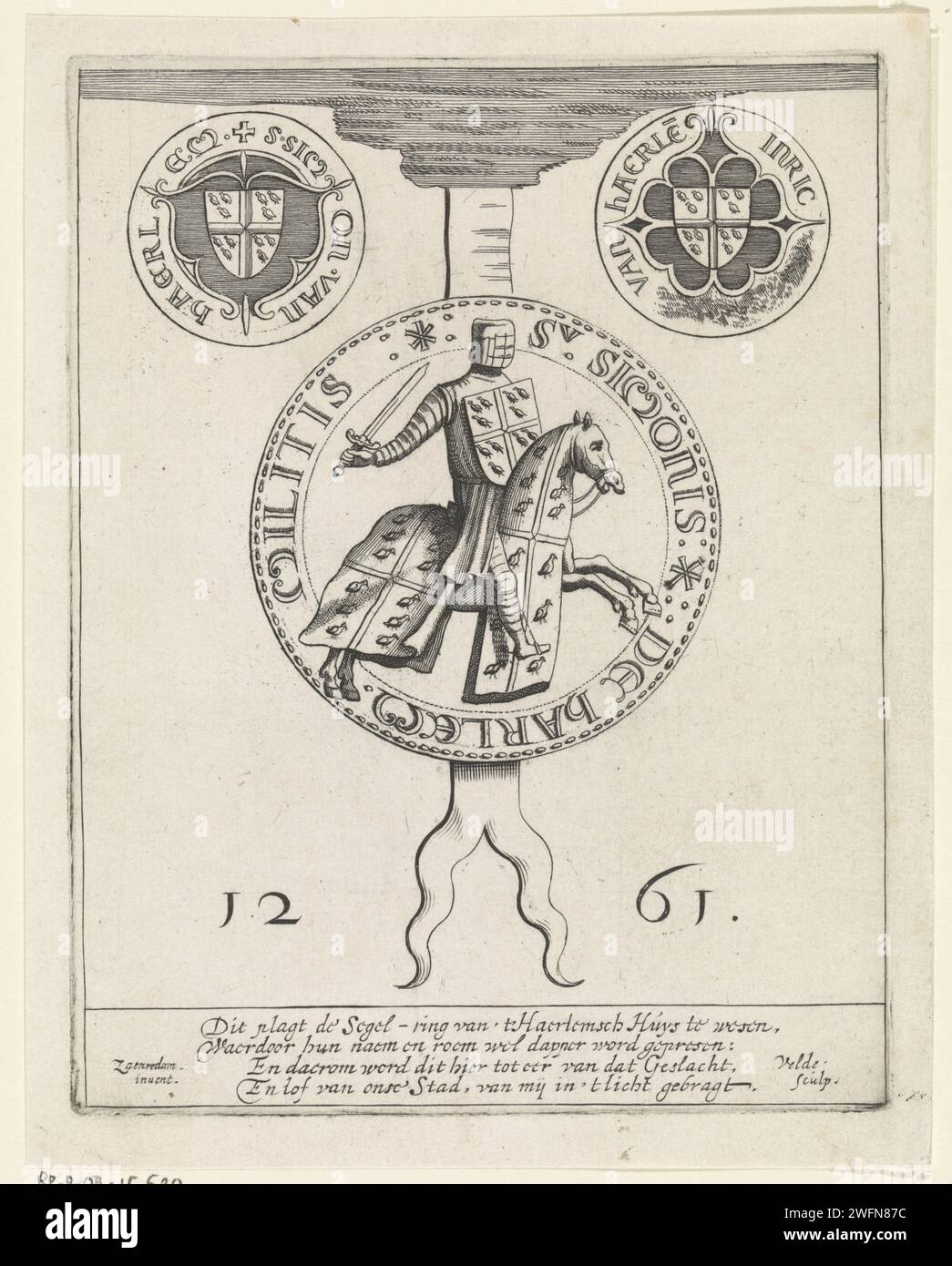 Seal with Simon van Haarlem, Jan van de Velde (II), after Pieter Jansz ...