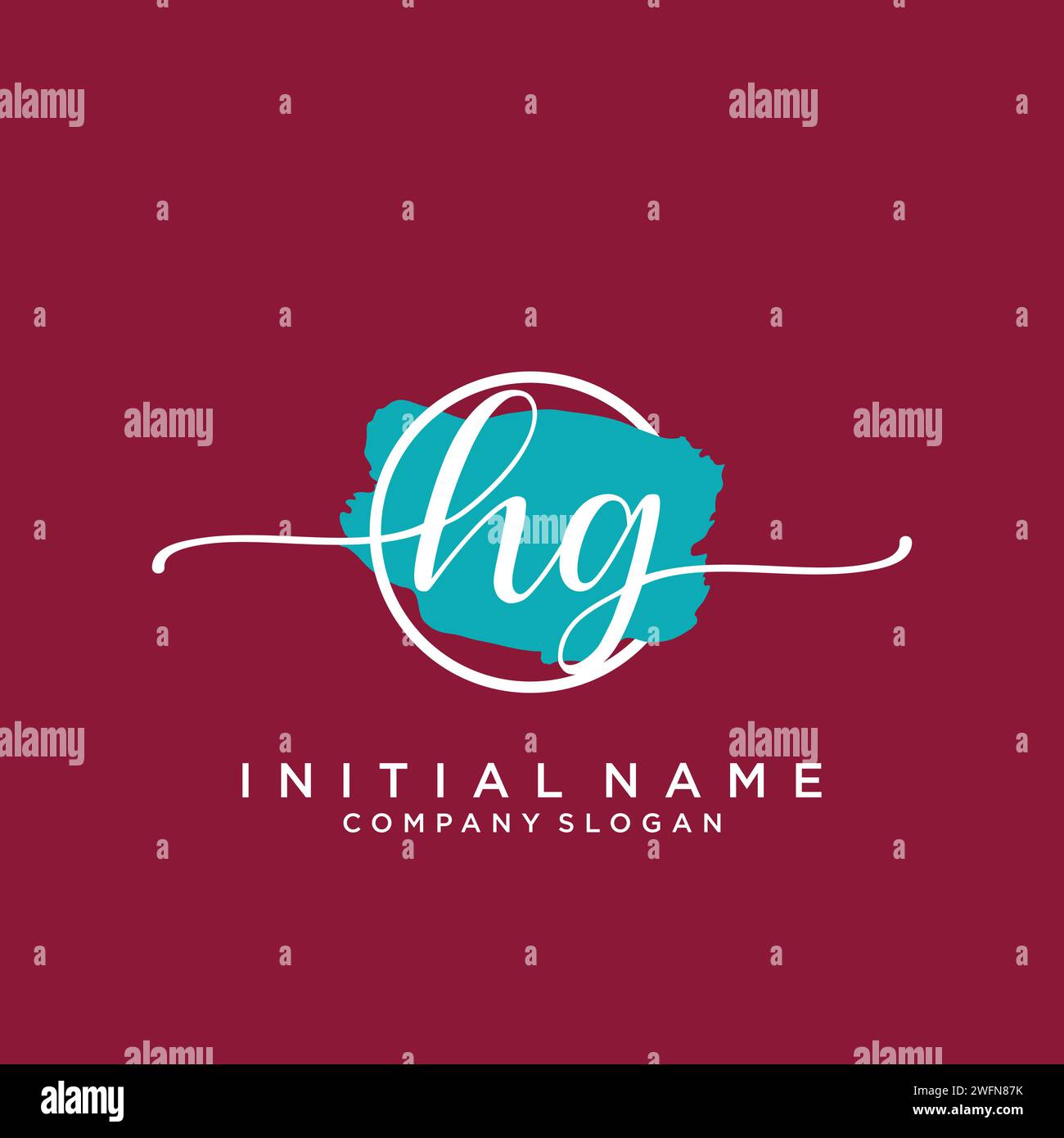 HG Initial handwriting logo with circle Stock Vector Image & Art - Alamy