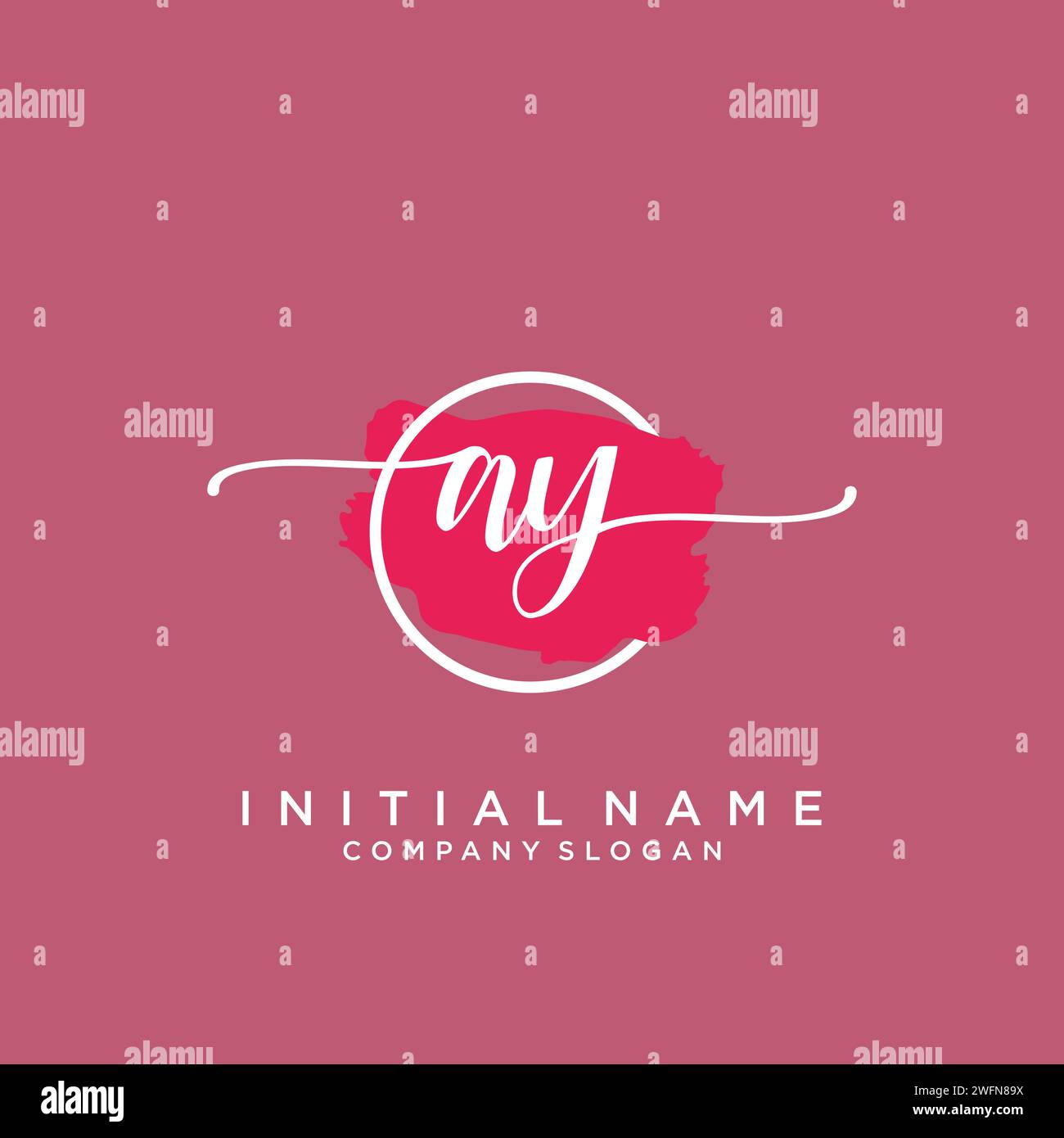 AY Initial handwriting logo with circle Stock Vector Image & Art - Alamy