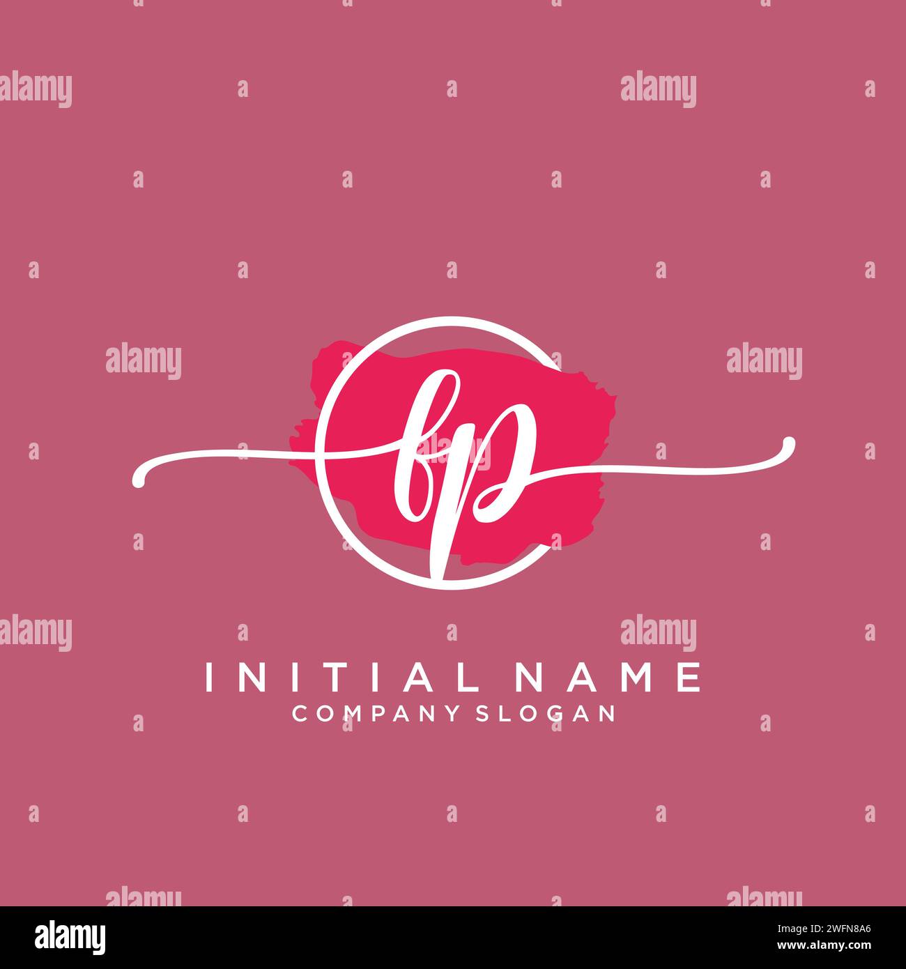 FP Initial handwriting logo with circle Stock Vector Image & Art - Alamy