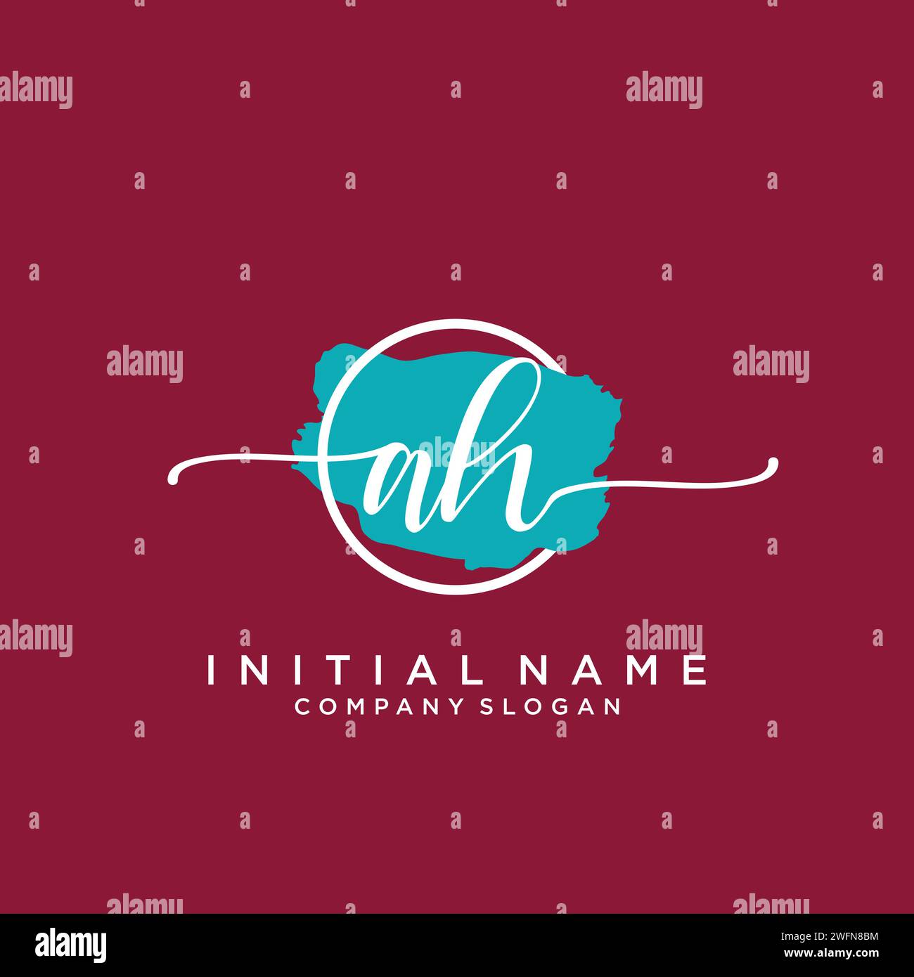AH Initial handwriting logo with circle Stock Vector Image & Art - Alamy