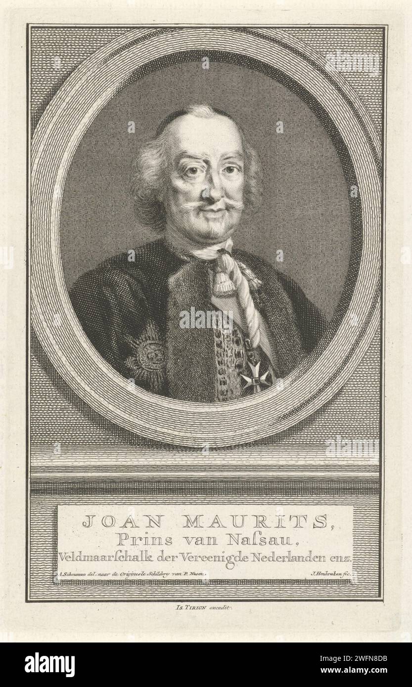 Portrait of Johan Maurits, Count of Nassau -Siegen, Jacob Houbraken ...