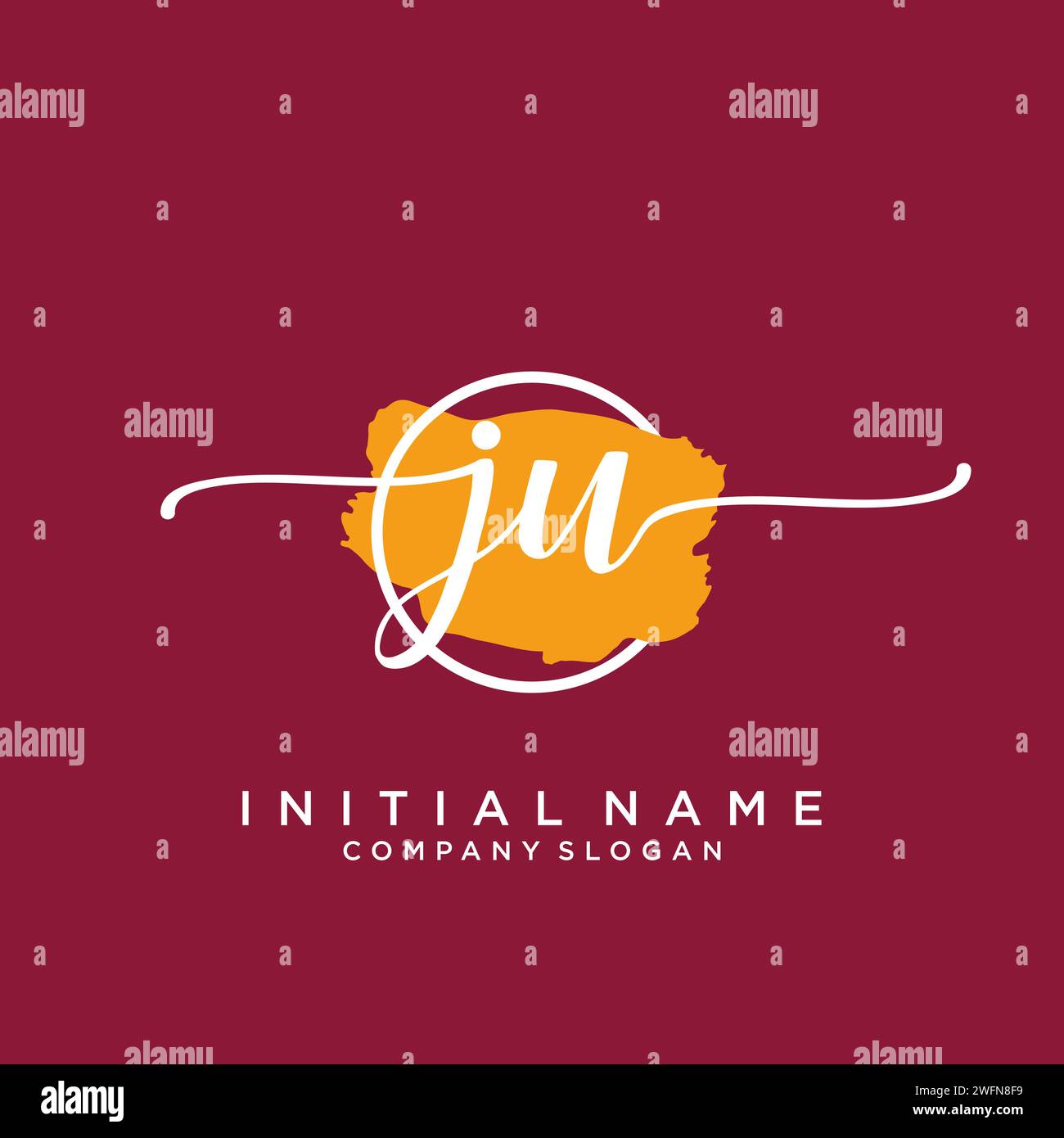 JU Initial handwriting logo with circle Stock Vector Image & Art - Alamy