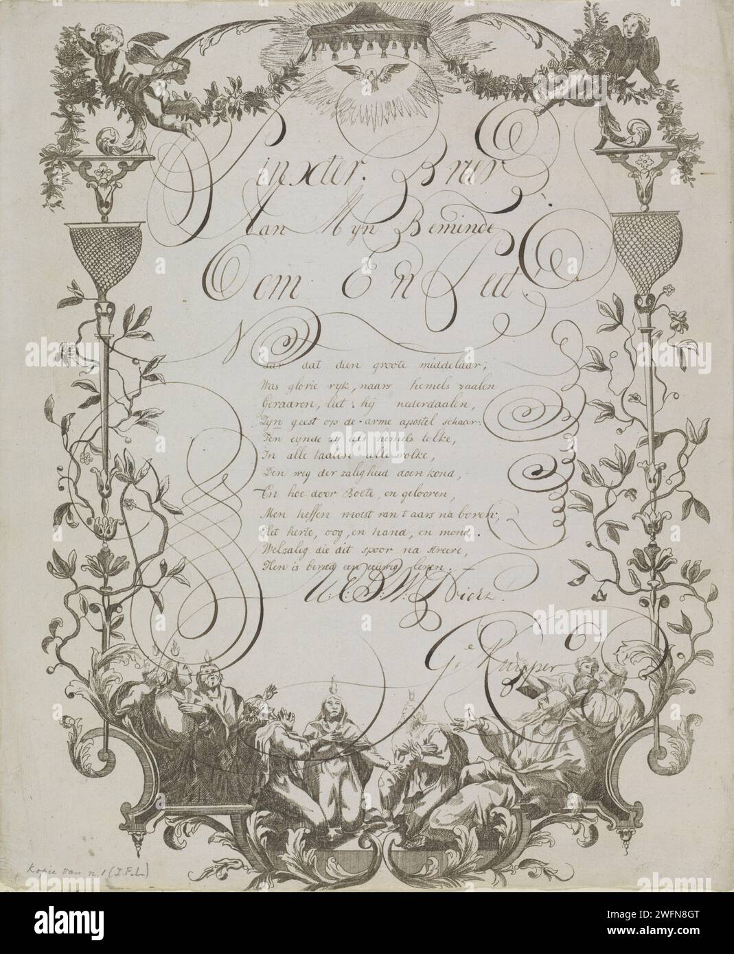 Wish letter with the descent of the Holy Spirit, c. 1700 - c. 1899 ...