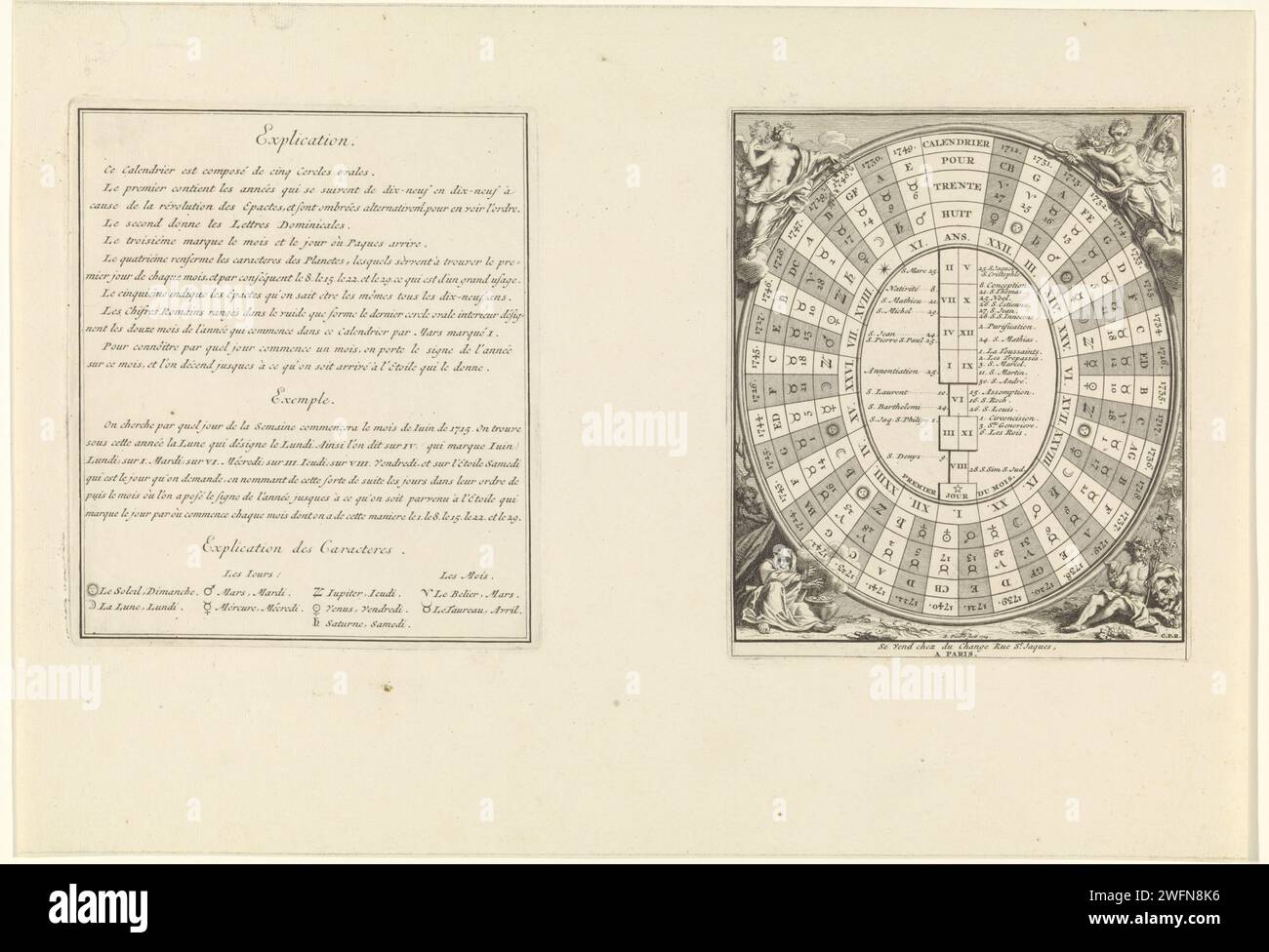 Calendar for the year 1711 up to and including the year 1749 and ...