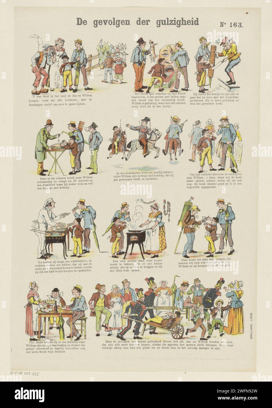 The consequences of the gluttony, 1894 - 1959 print Leaf with 11 ...
