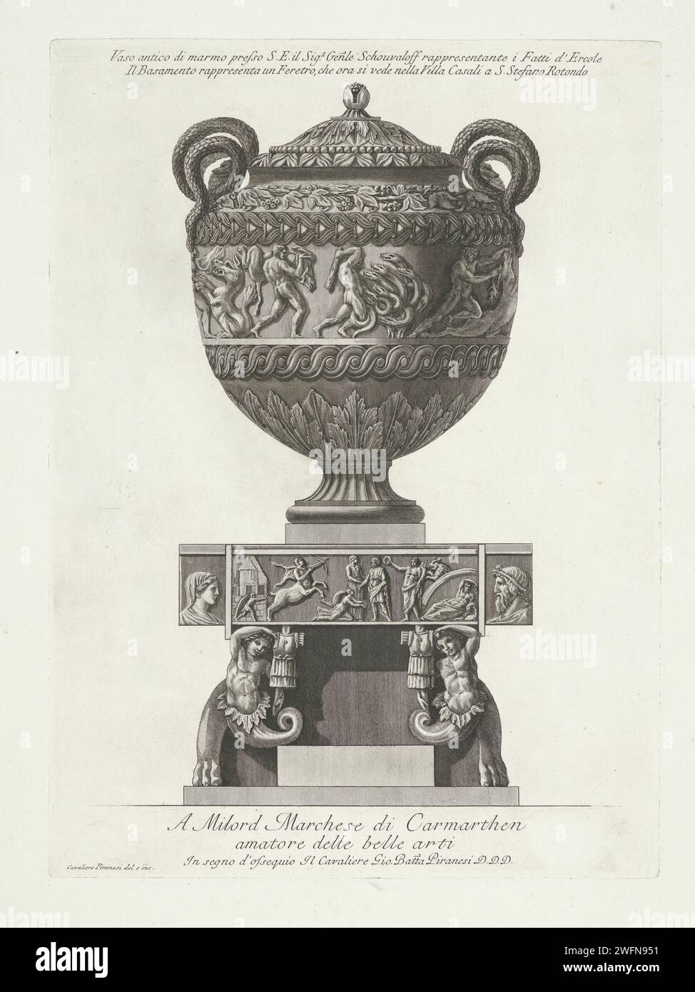 Vase with the works of Hercules, Giovanni Battista Piranesi, 1778 print ...