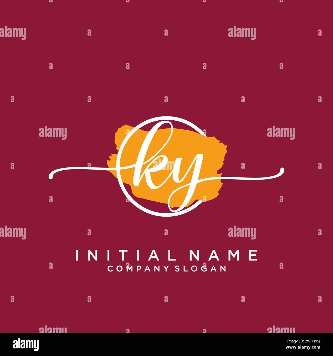 KY Initial handwriting logo with circle Stock Vector Image & Art - Alamy