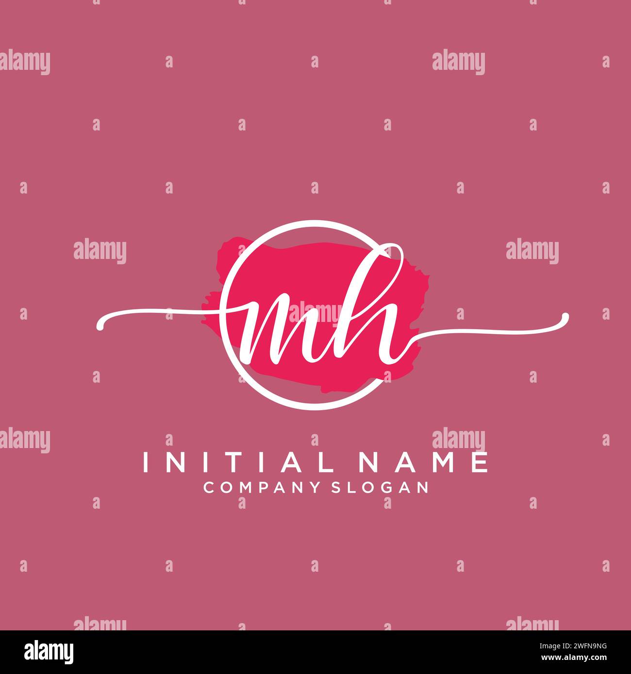 MH Initial handwriting logo with circle Stock Vector Image & Art - Alamy