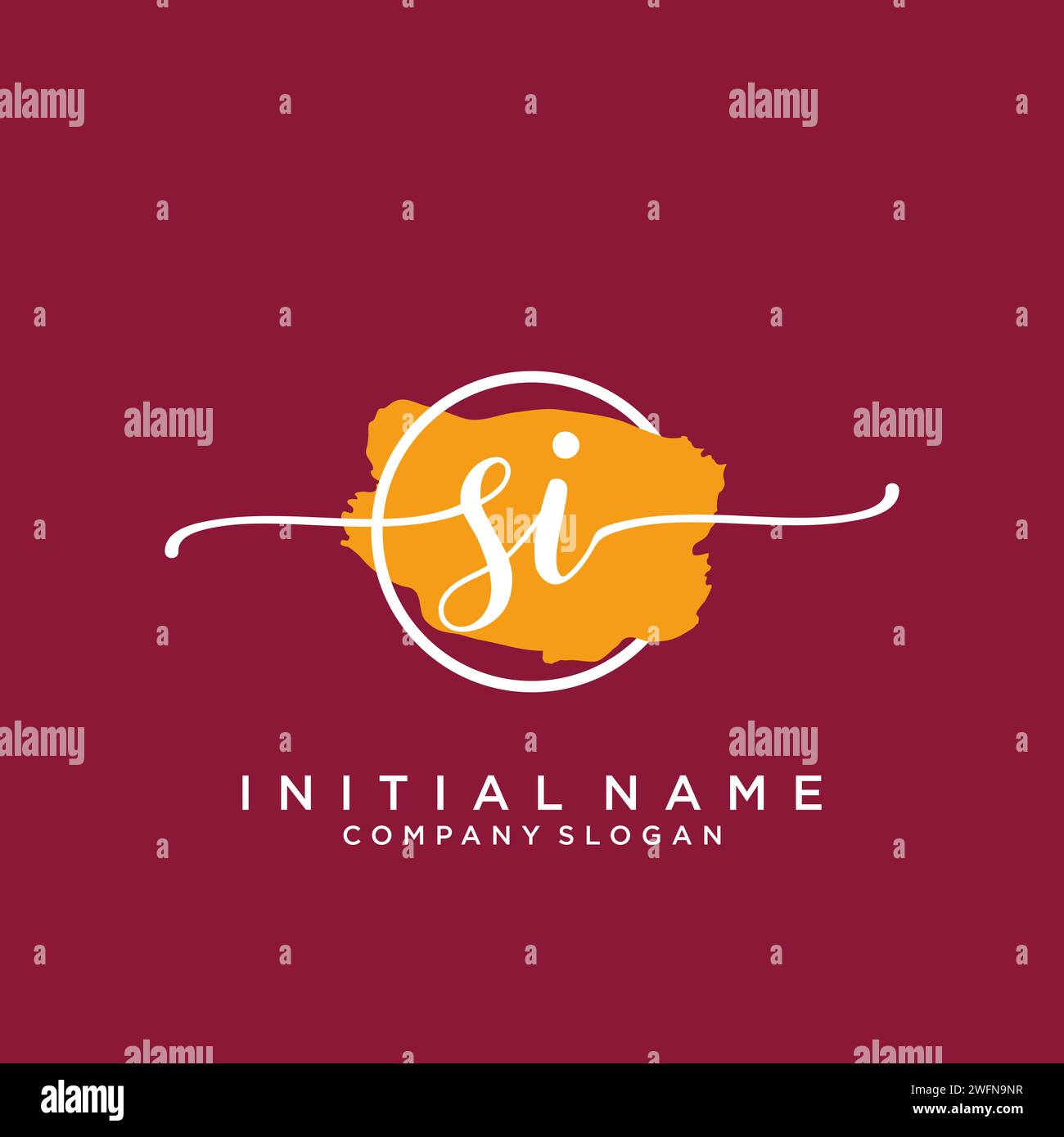 SI Initial handwriting logo with circle Stock Vector Image & Art - Alamy