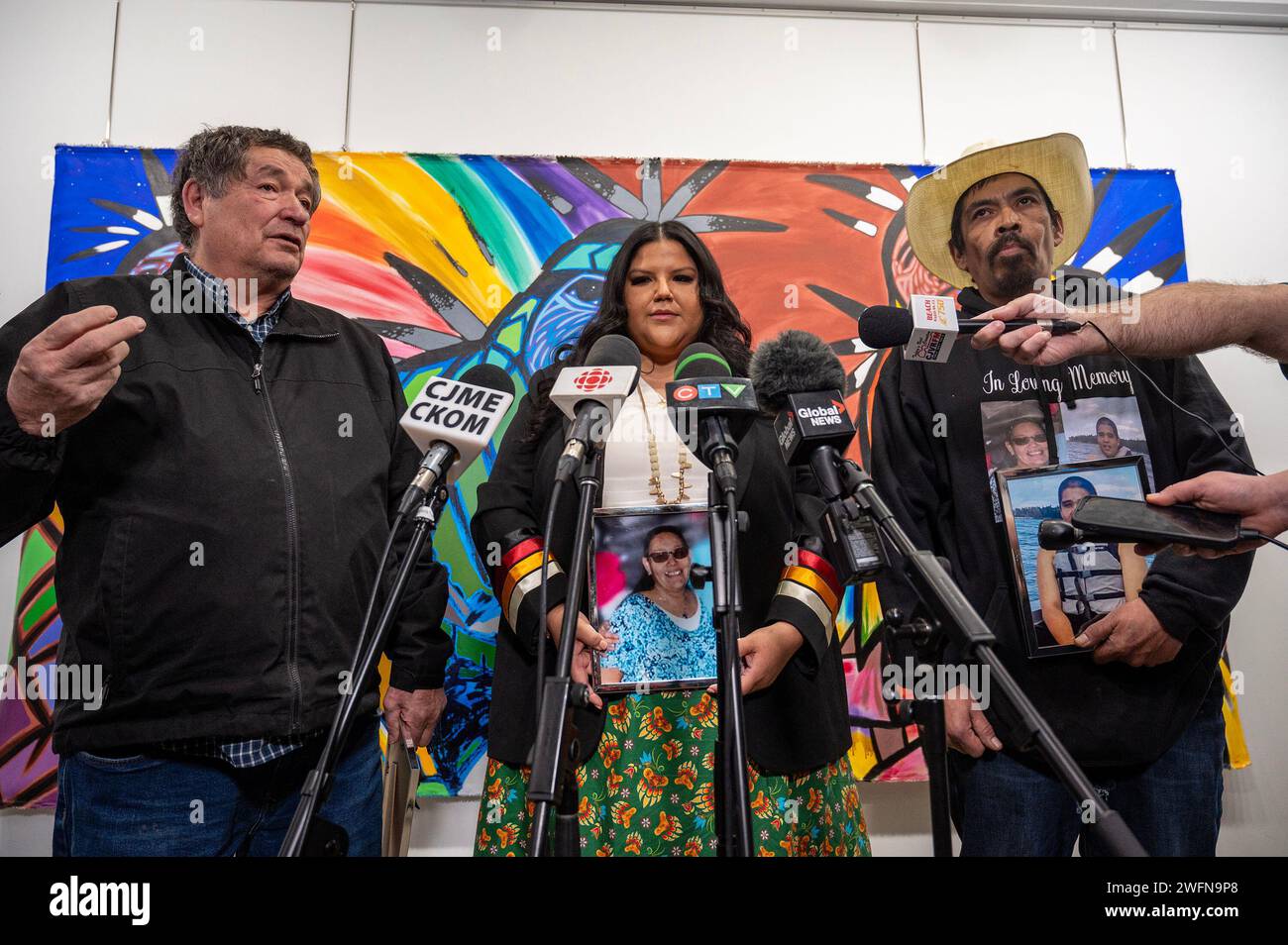 Melfort, Can. 31st Jan, 2024. Darryl Burns, left to right, whose sister ...