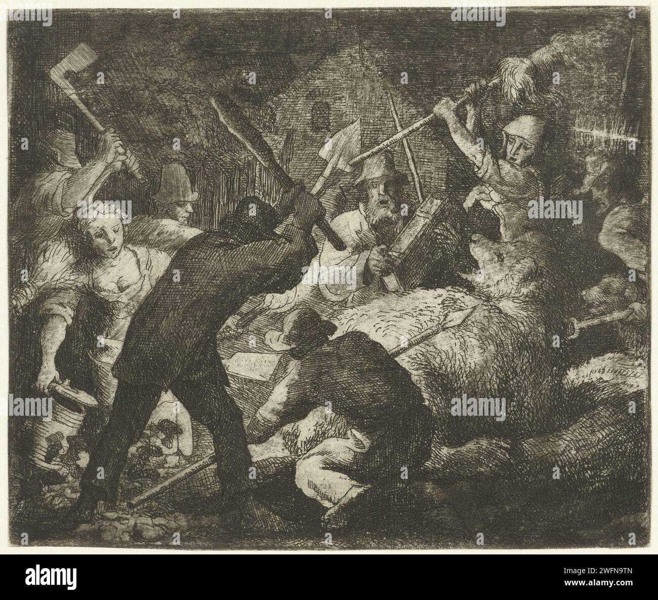 Farmers attack Bruun de Beer, Allaert van Everdingen, 1665 - 1675 print ...