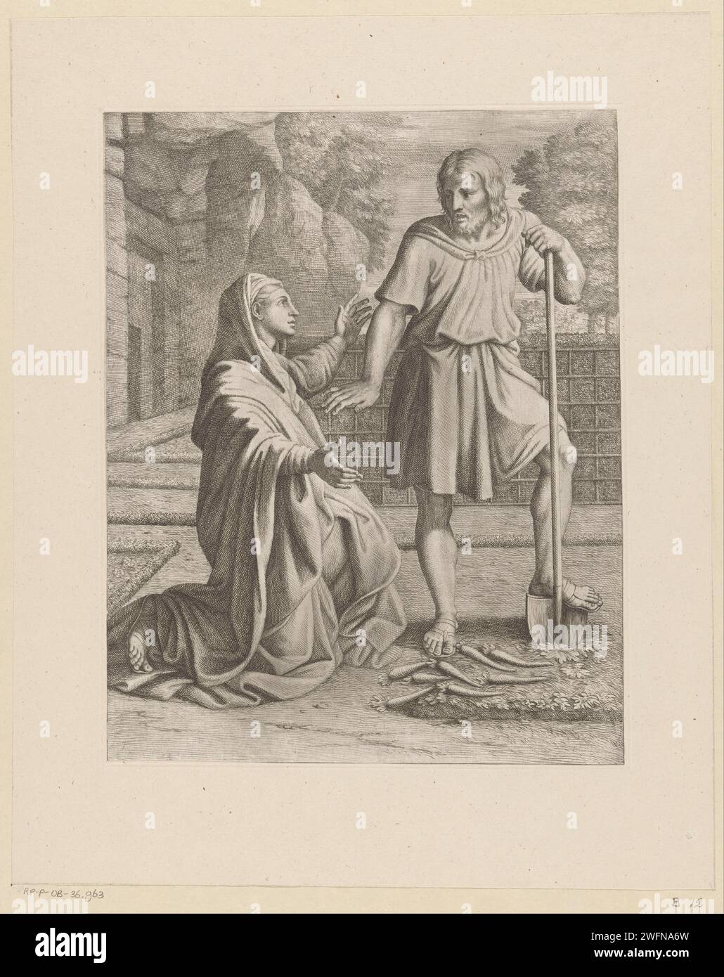 Christ appears to Maria Magdalena, Pietro del Po, After Nicolas Poussin, 1620 - 1692 print ...