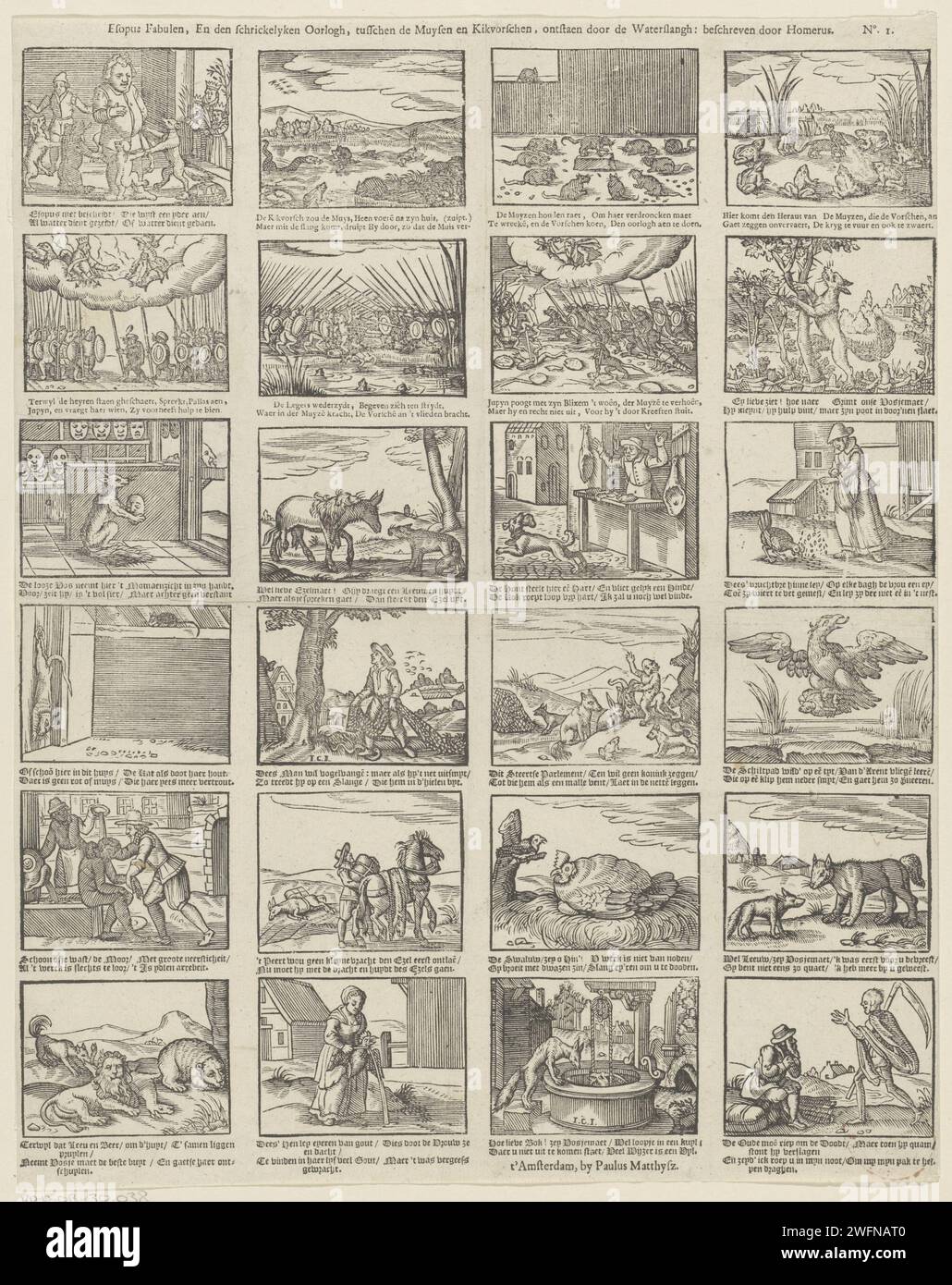 Fabel of the battle between the mouse and the frog from the Aesopus ...