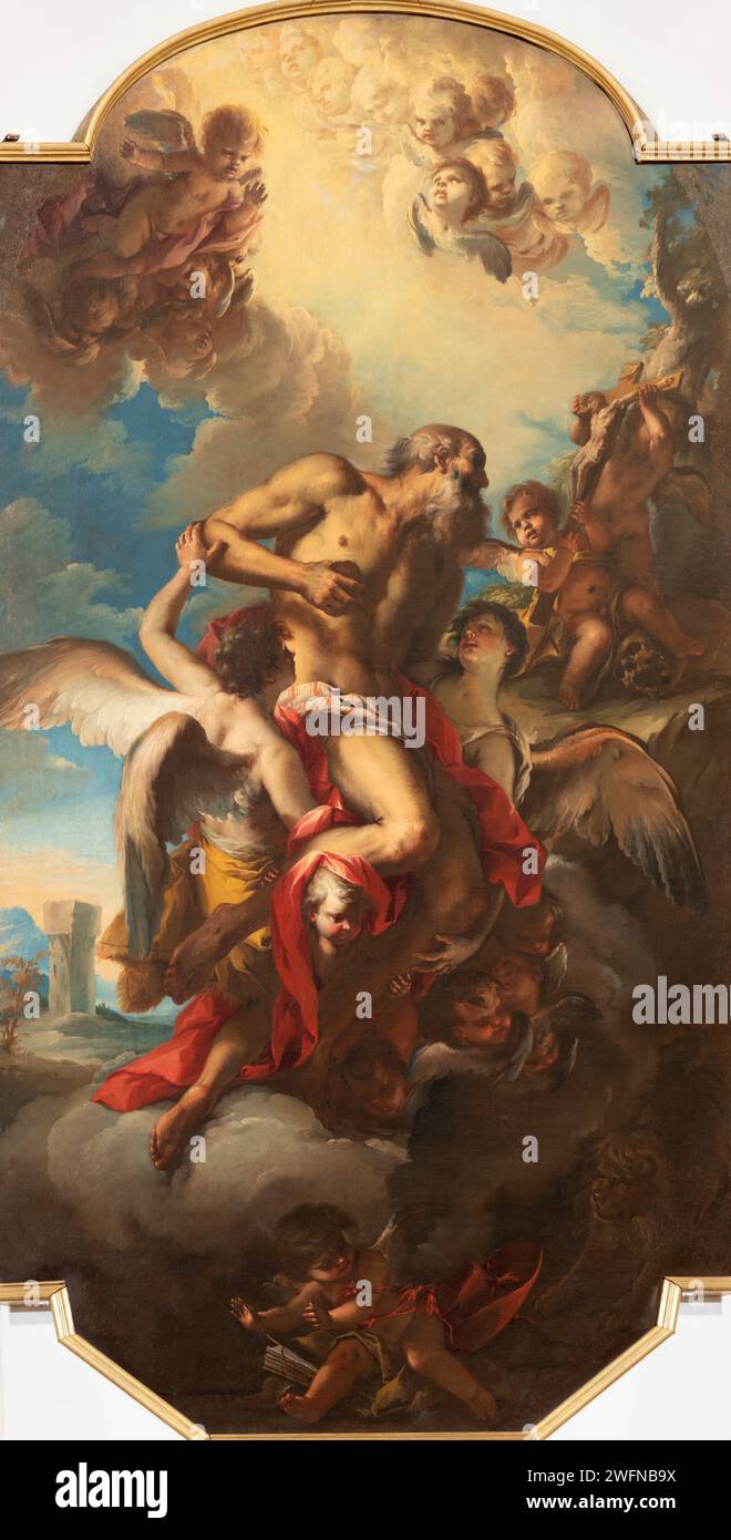 VICENZA, ITALY - NOVEMBER , 2023: The painting of St. Jerome in the ...