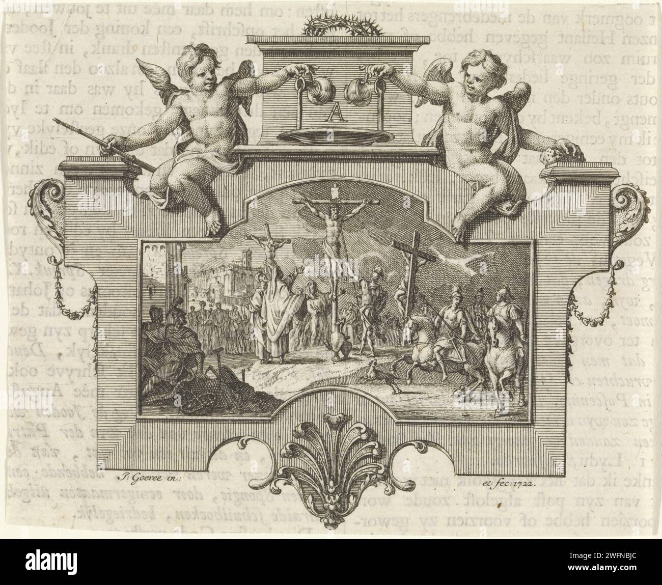 Emblem: Vinegar, Jan Goeree, 1722 print Cartouche with at the top of ...