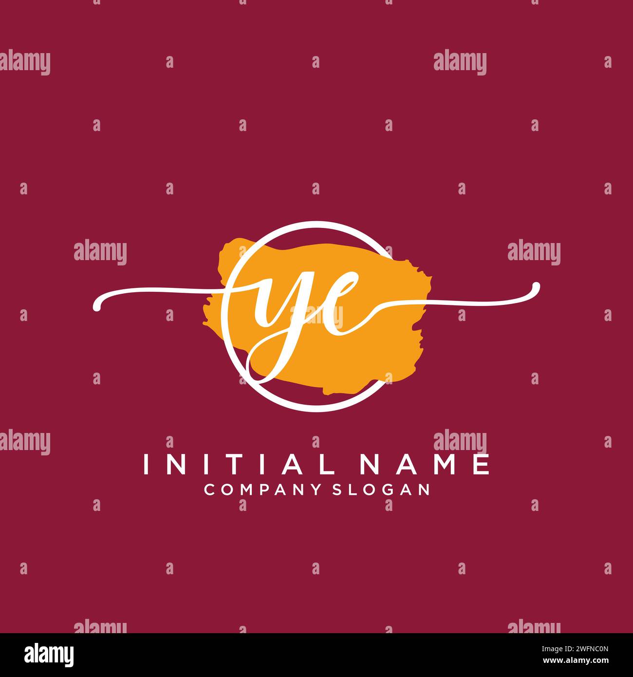 YE Initial handwriting logo with circle Stock Vector Image & Art - Alamy