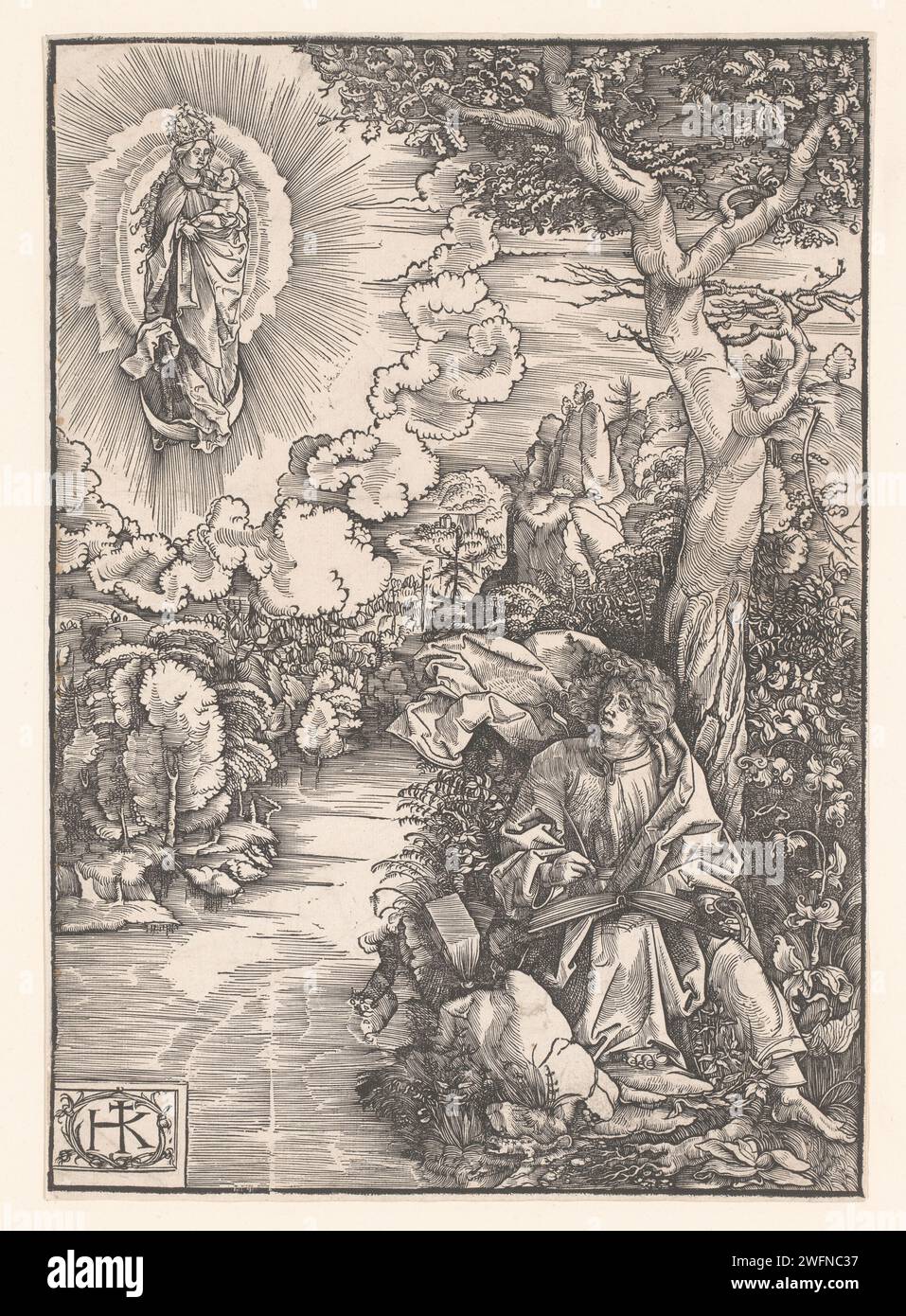 Johannes Evangelist op Patmos, anonymous, Hans Wechtlin (I), c. 1516 ...