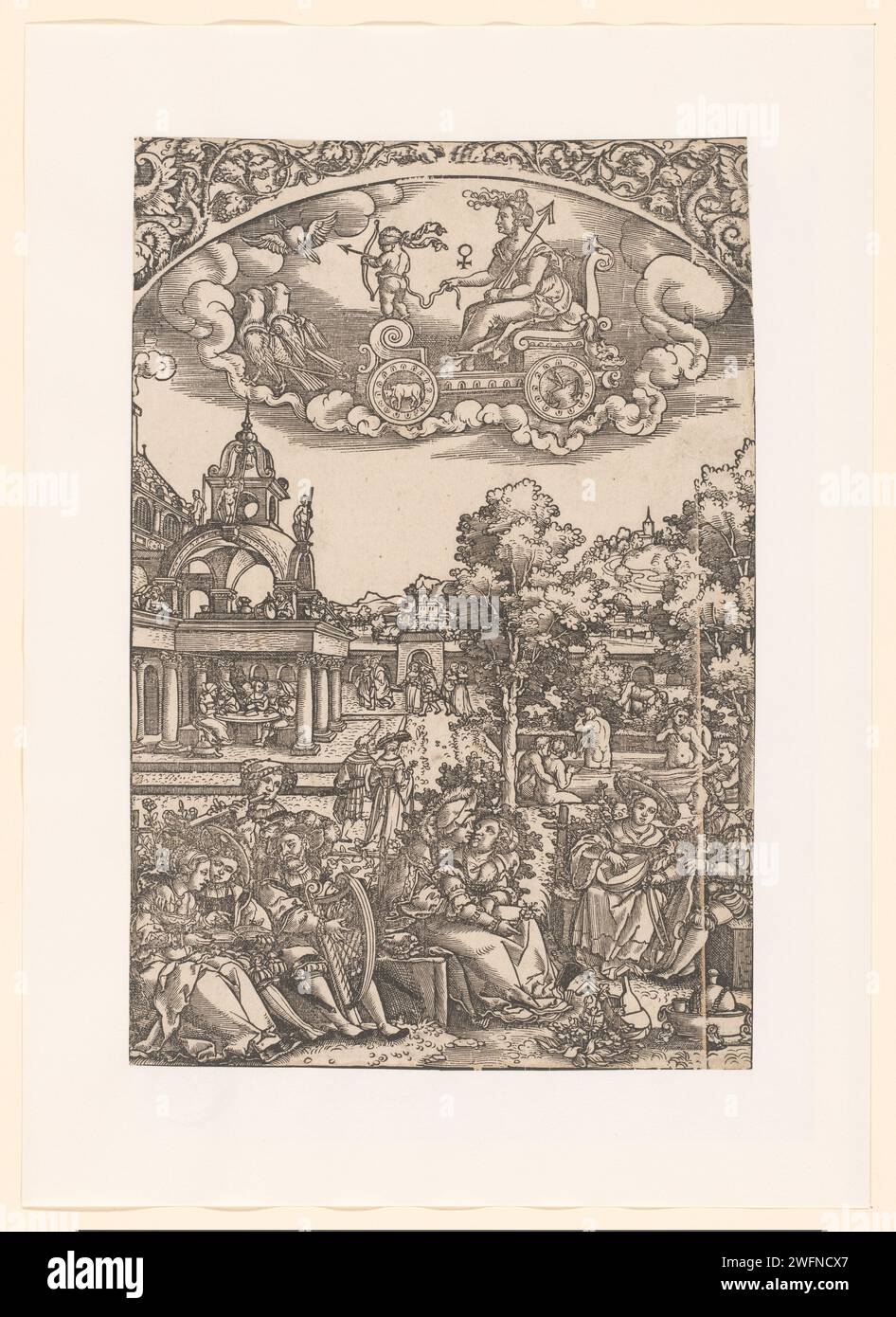 Venus in her triumphal wagon, including her planet children, Anonymous ...